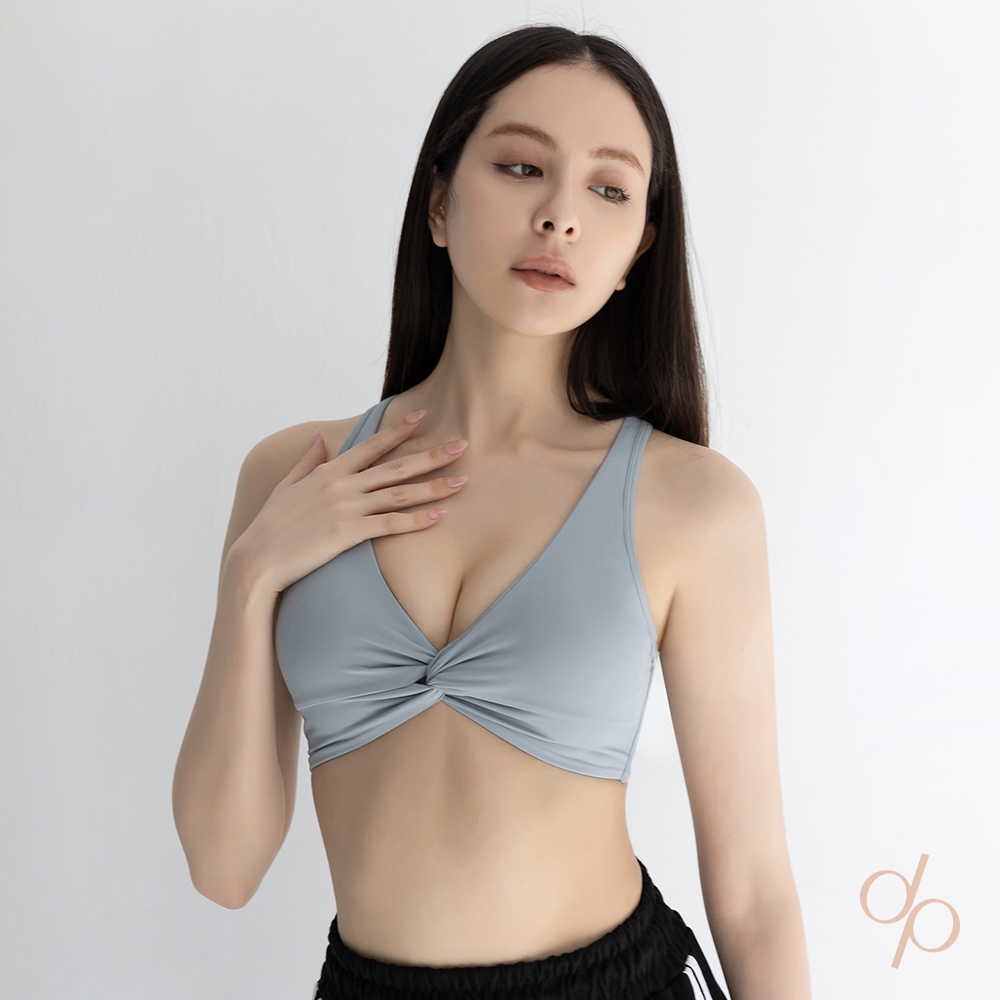 【DEPIC】深V渾圓爆乳扭結運動瑜珈背心式內衣 (藍色)｜dp select | 蝦皮購物