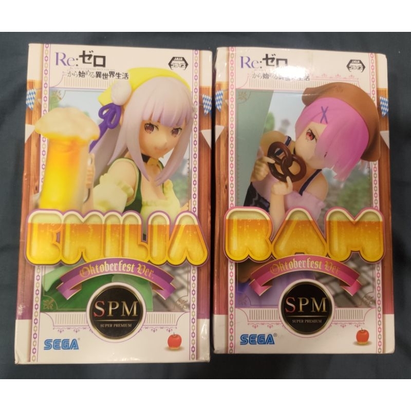 SEGA SPM 從零開始的異世界 愛蜜莉雅 拉姆 啤酒節 女仆 正版 | 蝦皮購物