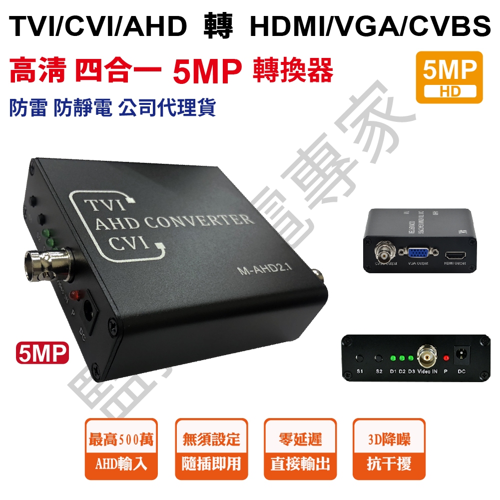 【含稅現貨】 AHD轉HDMI TVI CVI VGA CVBS AHD轉換器 最高支援5MP 監視器 DVR | 蝦皮購物