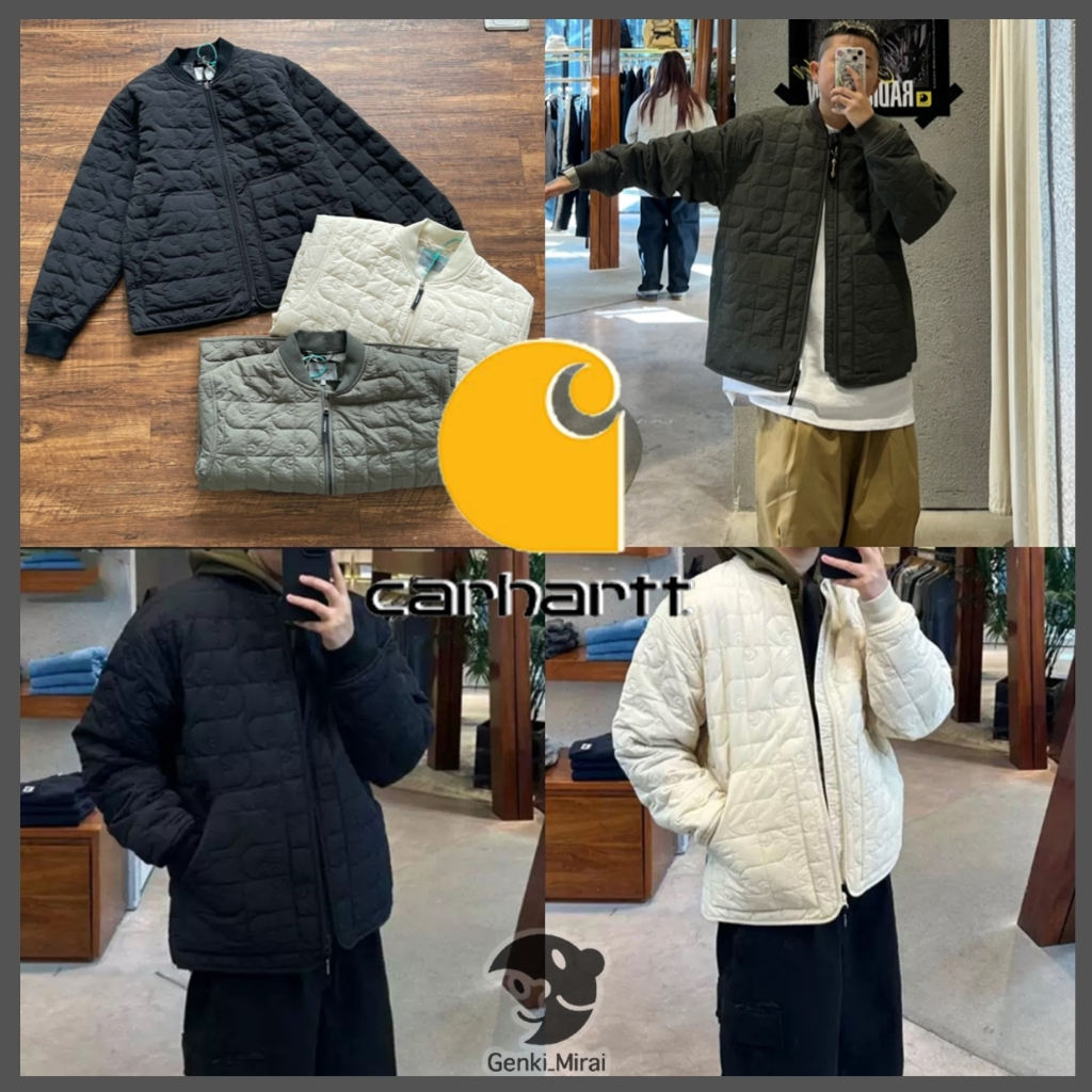 『BL』新品上架 Carhartt Wip外套 經典Logo滿印銜接外套 卡哈保暖內膽 夾棉外套 男女同款 | 蝦皮購物