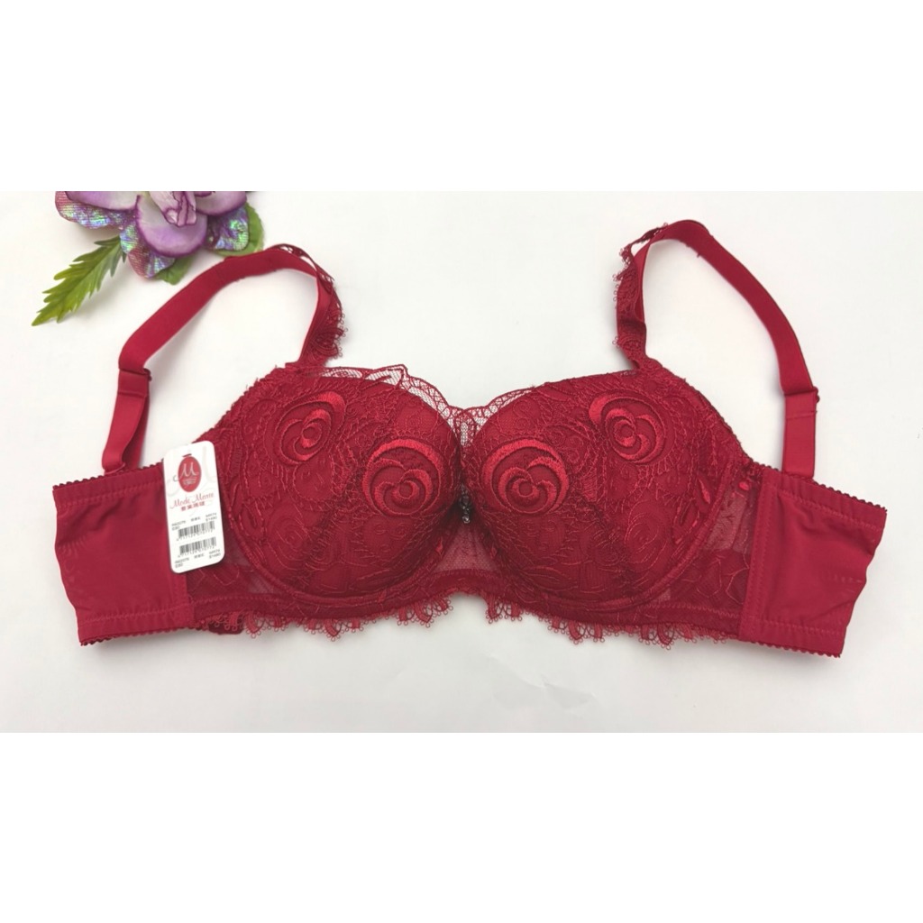 【曼黛瑪璉】法式香吻刺繡蕾絲內衣【R62076】~70D,70E,75D,75E,80E~晚宴紅 | 蝦皮購物