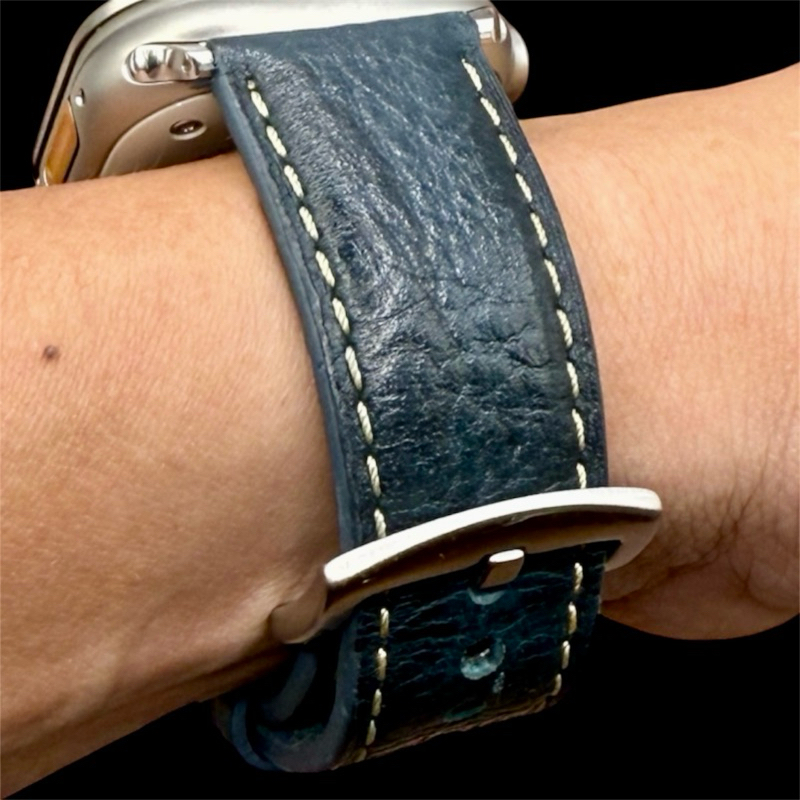 城市系列｜羅馬 普魯士藍 牛皮 英國 錶帶 Rome: Prussian Blue Leather UK Strap | 蝦皮購物