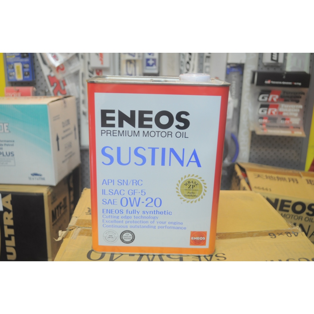 【翔浜車業】日本原裝 ENEOS 新日本石油 SUSTINA SN/RC 0W-20全合成機油(鐵桶4L)(日本製) | 蝦皮購物
