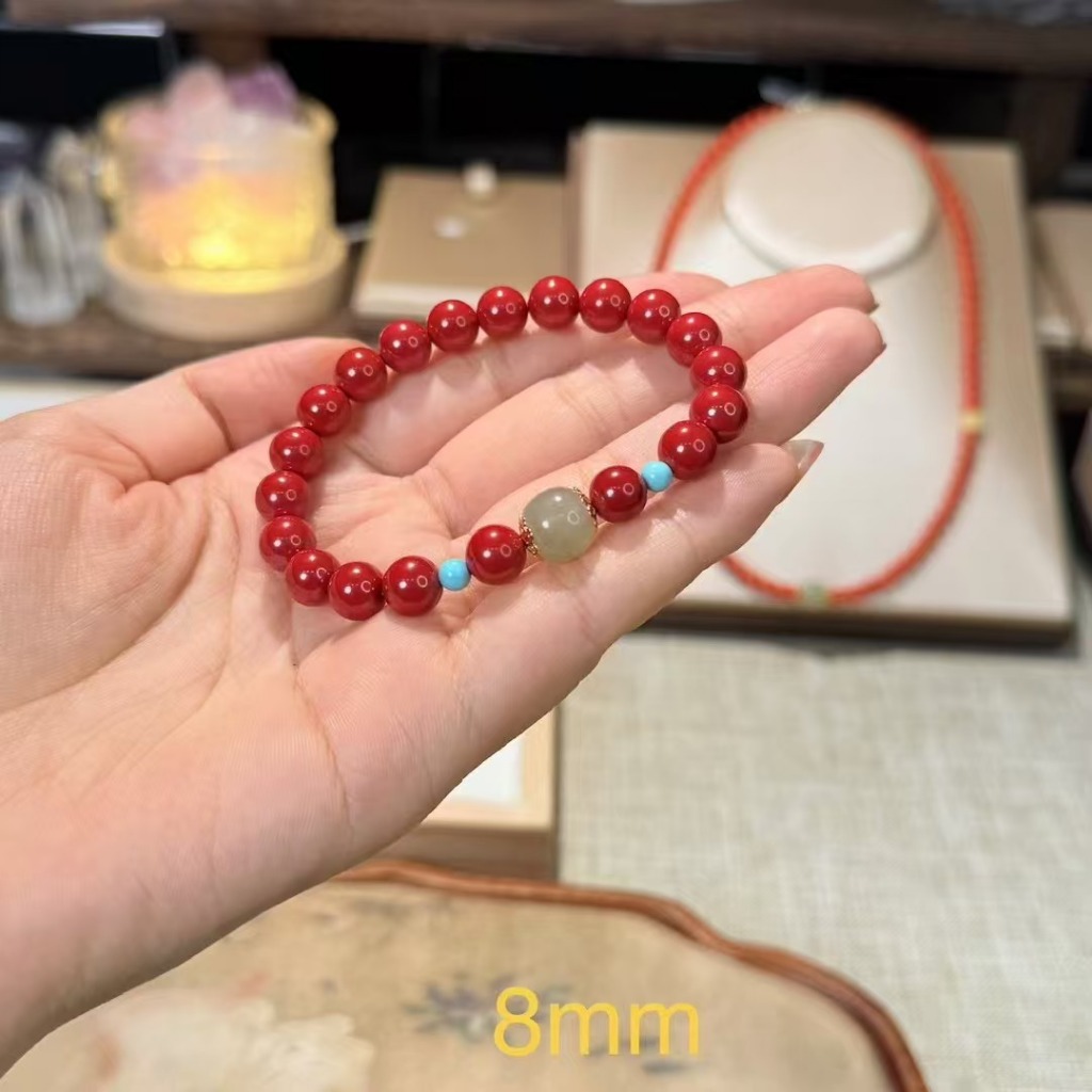 【Di Diao】天然 硃砂 手珠 99% 帝王砂 97% 紫金砂 手鍊 硃砂 紅硃砂 紫金沙 辰砂 串珠 | 蝦皮購物