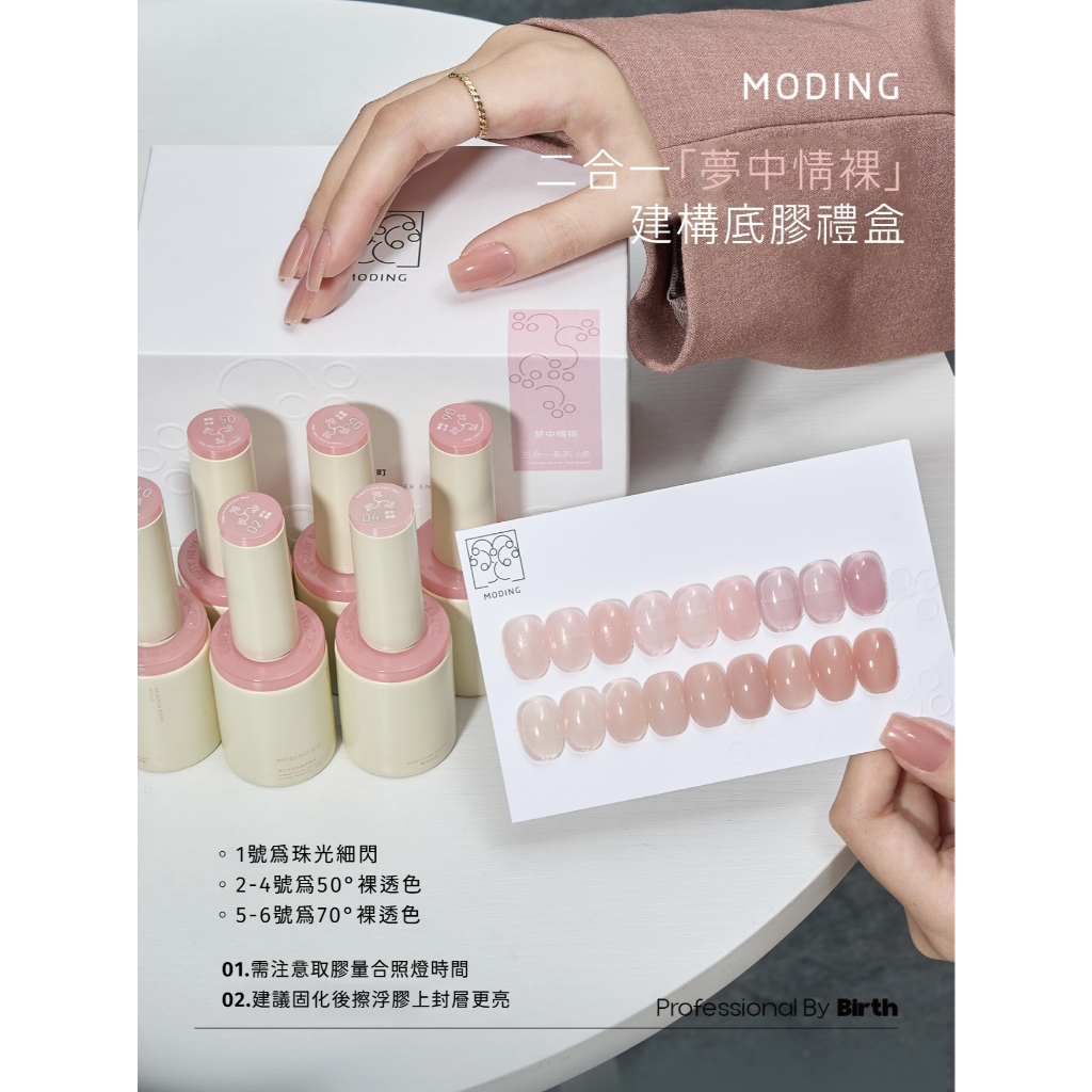 台灣出貨 末町 三合一夢中情裸6色甲油套組 甲油建構底膠 彩色凝膠 建構底膠 彩色凝膠 素色 粉色系【C059】莎利美學 | 蝦皮購物