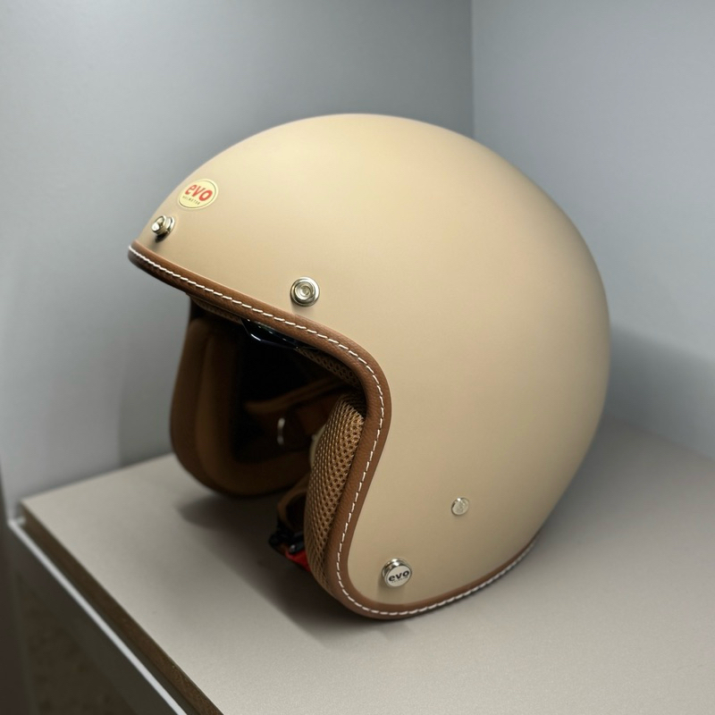 山道紳士 EVO CA312 CA312S 艾莉莎 ALISA 涼感系列 內墨鏡 3/4罩 復古安全帽 消光伯爵奶 | 蝦皮購物