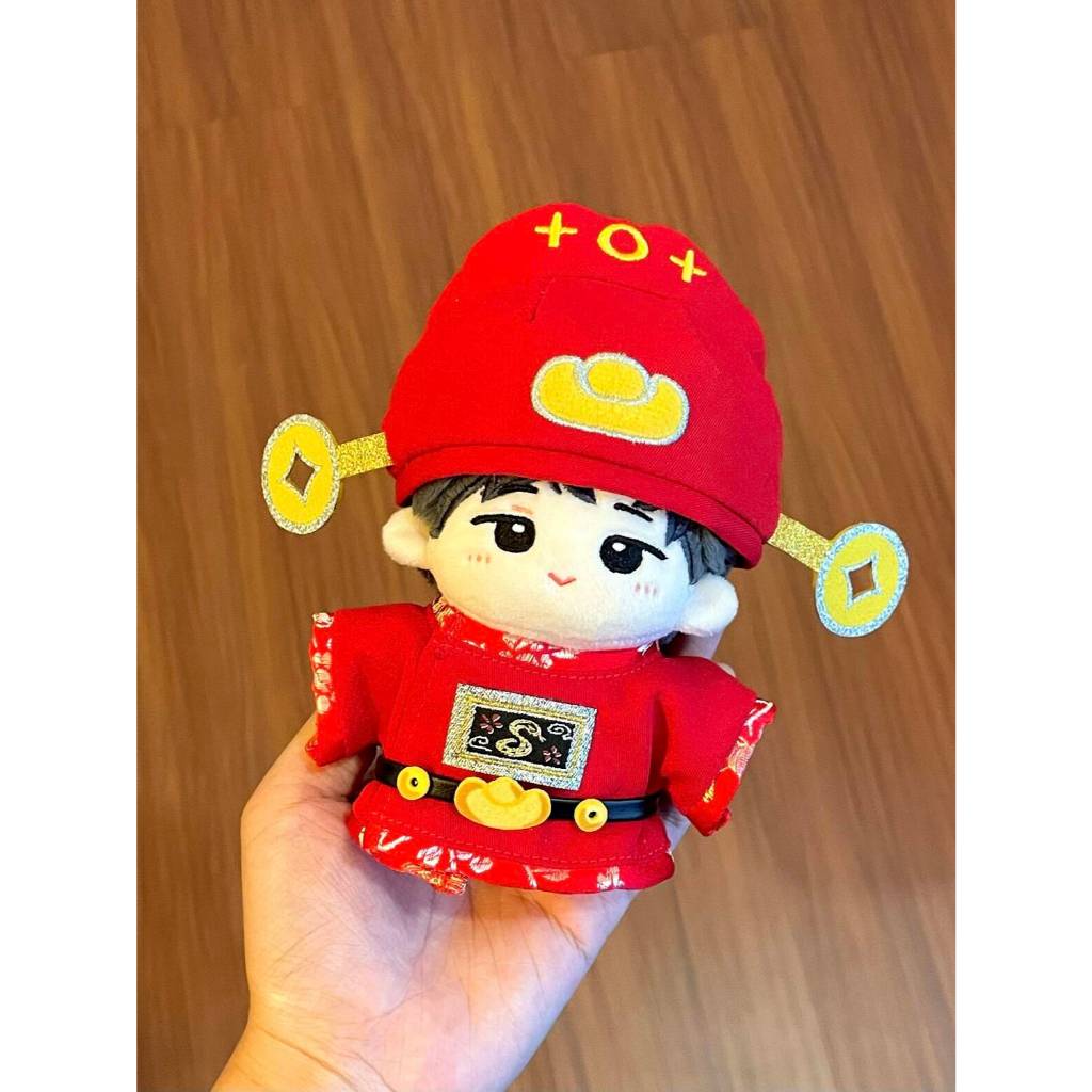 【喜多SIDUO】棉花娃 10cm 新年過年 春節喜慶 財神 四件套裝 娃衣 娃娃配件 玩偶衣服 指娃衣 無屬性 | 蝦皮購物