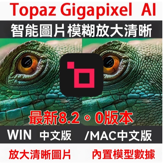 Ai人工智能圖片無損放大Topaz Gigapixel AI 8.2.0 照片模糊清晰 | 蝦皮購物