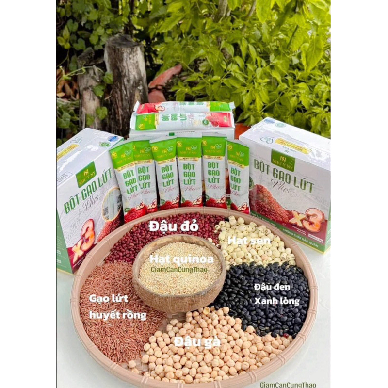 Bot gao lut 3 hôp tǎng (1 gao lut mini -1trà lá nam -1côc ) | 蝦皮購物