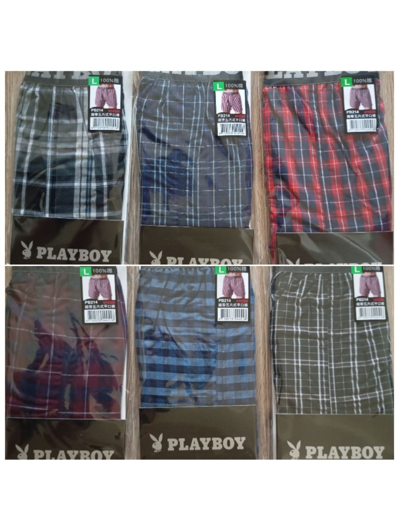 PlayBoy運動式織帶五片式剪裁無彈性平口褲/四角褲/內褲#PB 214最新花款來了喔！ | 蝦皮購物