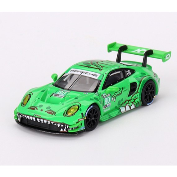 [玩三工作室] 送膠盒 MINI GT 713 保時捷 Porsche 911 GT3 R 2023 IMSA 綠恐龍 | 蝦皮購物