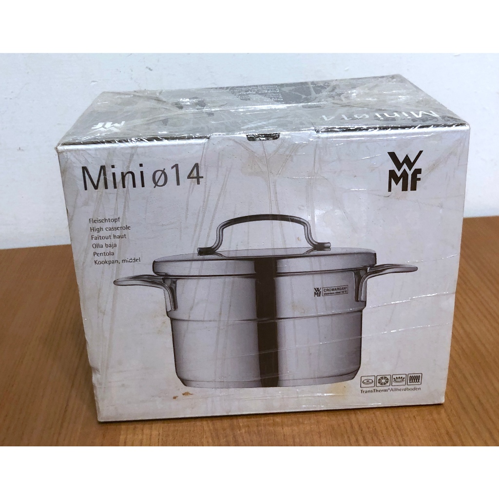 德國 WMF 14cm 迷你不鏽鋼雙耳湯鍋 含蓋 1.3L 原價1800元 | 蝦皮購物