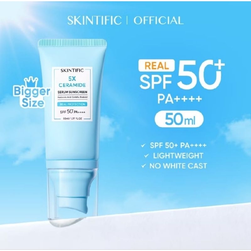 Skintific 5X Ceramide Serum Sunscreen SPF50 PA++++ 50g | 蝦皮購物
