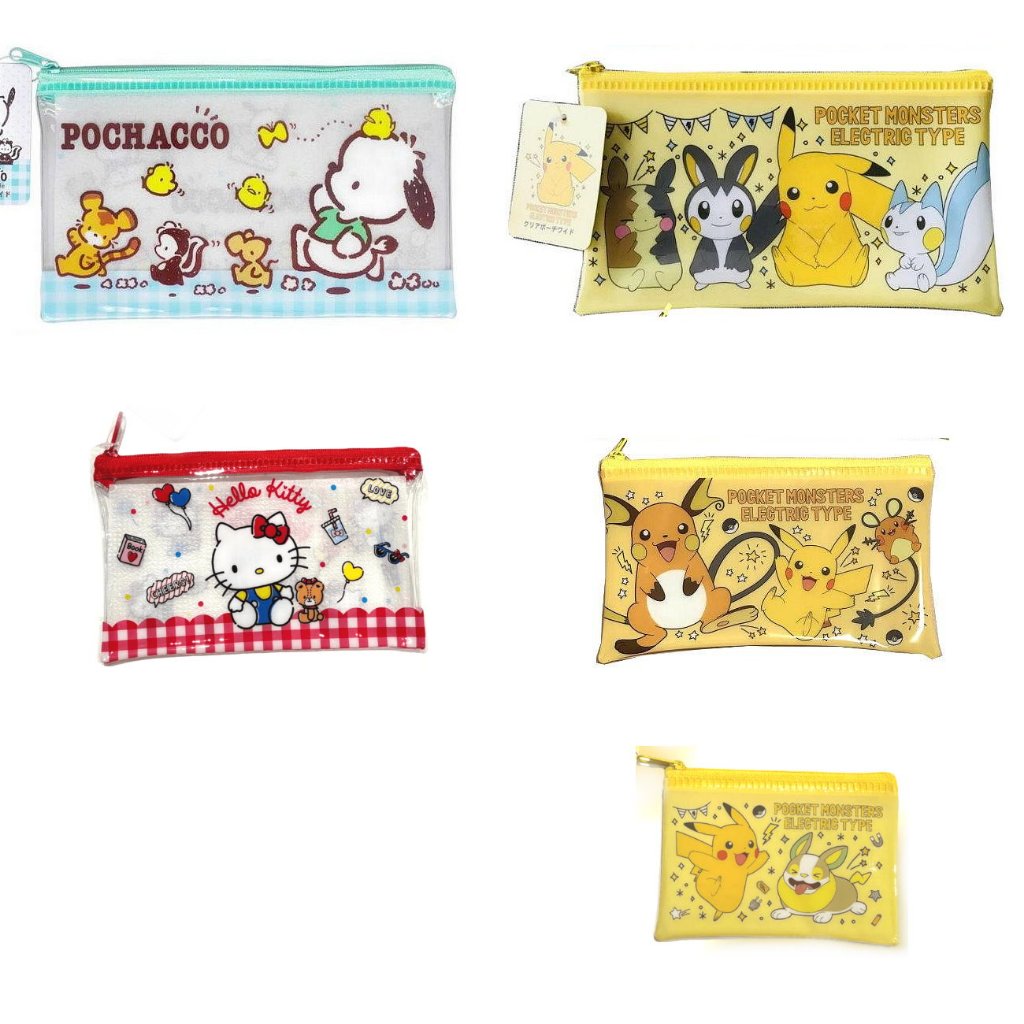 asdfkitty*KITTY 寶可夢 帕恰狗 PVC防水透明收納袋 筆袋 化妝袋 文具袋 置物袋-日本正版商品 | 蝦皮購物