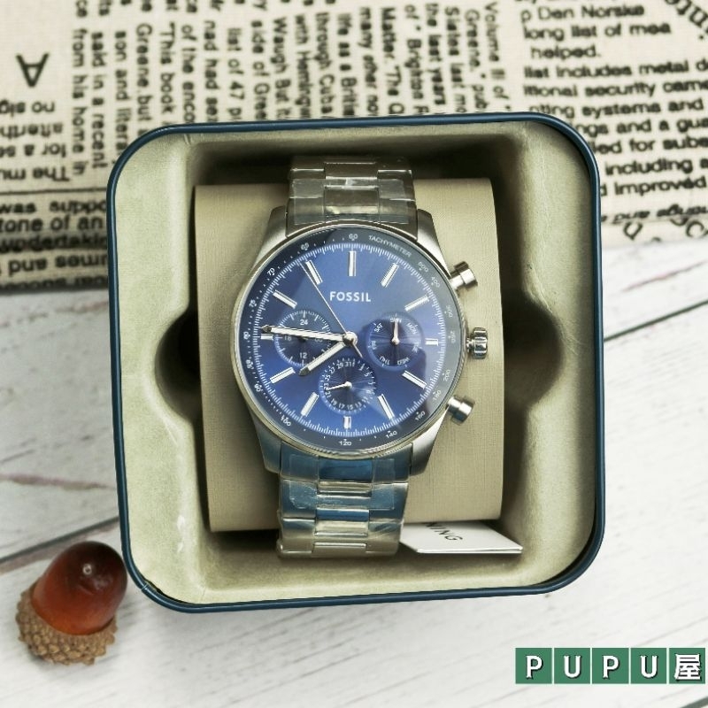 *PUPU屋* FOSSIL BQ2853 三眼 不鏽鋼錶帶 手錶 腕錶 全新 現貨 | 蝦皮購物