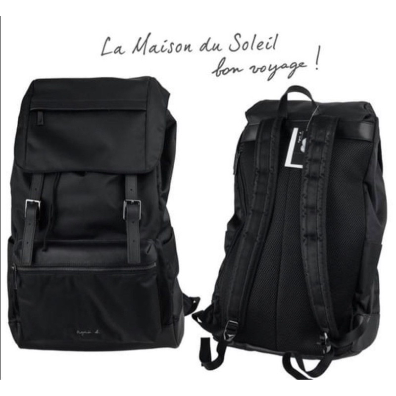 agnès b. agnes b. 後背包 尼龍 牛皮 大容量 | 蝦皮購物