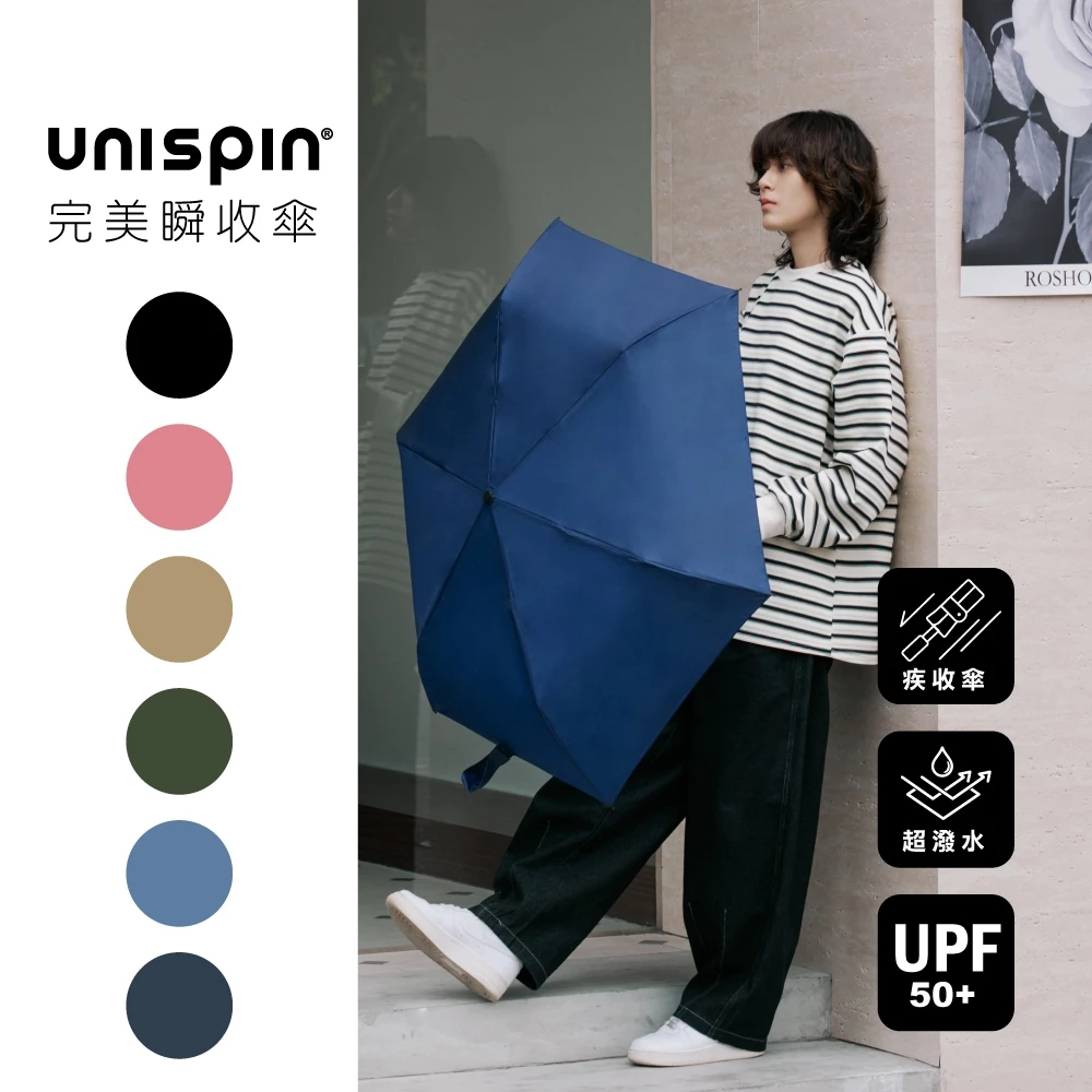 【大振豐洋傘】Unispin FAST FOLD 疾收傘(記憶貼片+中棒快收) 手開折傘 一鍵自動收傘 抗UV 防潑水 | 蝦皮購物