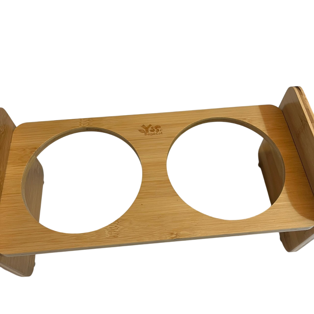 二手 YSS Dog&Cat 職人木匠原木碗架 可調式 雙碗 寵物碗架 防水處理 衛生好清潔 專利卡準調整結構 | 蝦皮購物