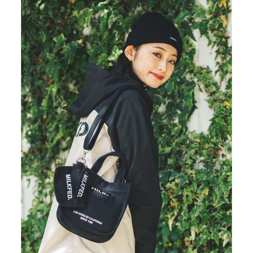 DoReFe | 日本代購 MILKFED 兩用刺繡LOGO 帆布托特包 肩背包 斜背 午餐袋 | 蝦皮購物