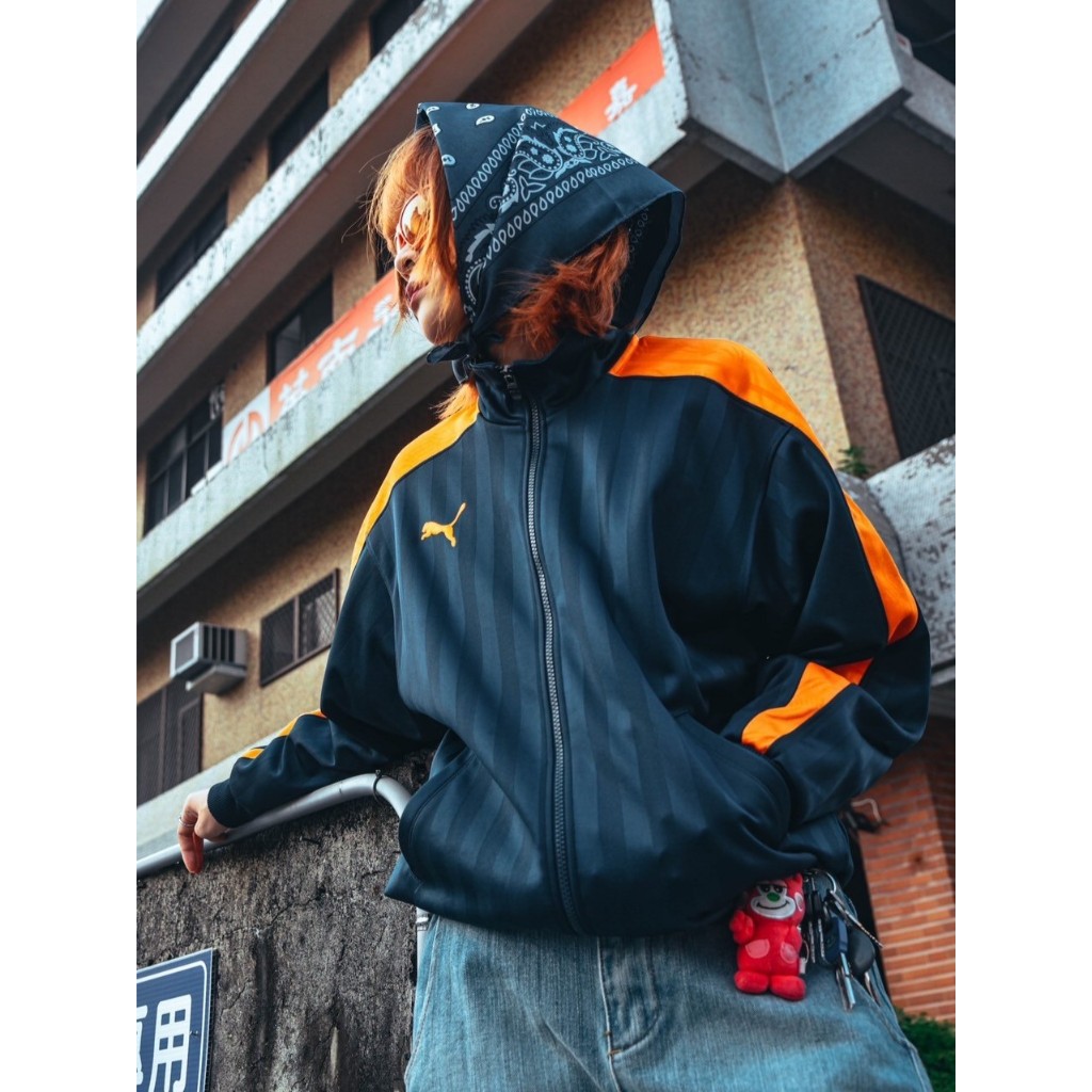 古著 Puma 90s Track Jacket 日本製 藍橘色背圖滾邊運動外套 SS ┊ Boogie Rooster | 蝦皮購物
