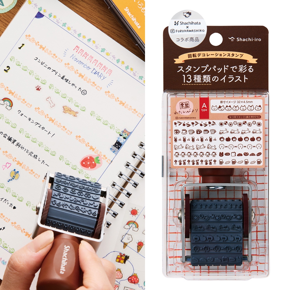 Shachihata 日本製迴轉印章 古川紙工 ABC三款 13種手帳印章 裝飾印章 手帳裝飾 日本文具 阿法.伊恩納斯 | 蝦皮購物