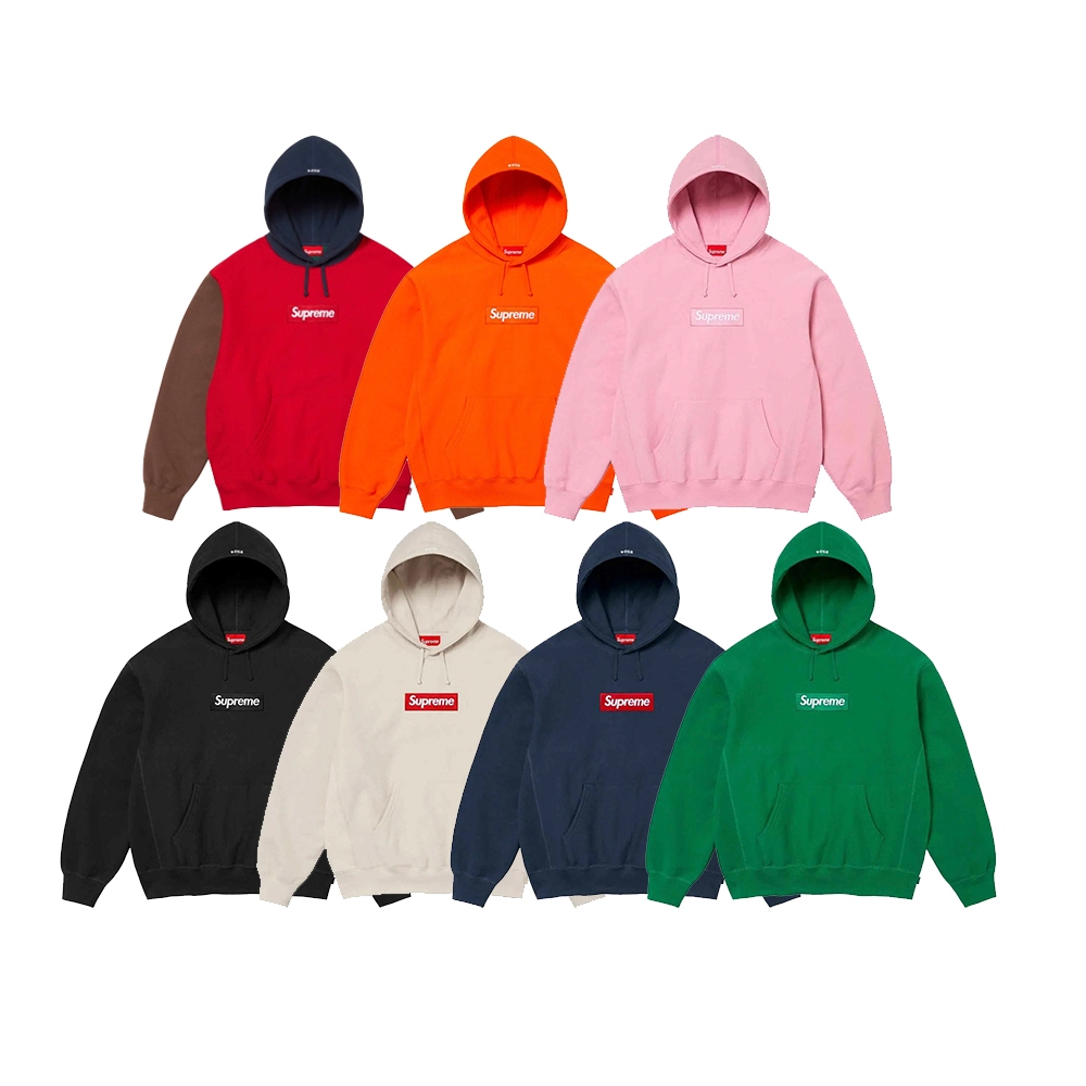 Supreme FW24 Box Logo Hooded 帽踢 拼接/橘 FW24SW11【Fashion SPLY】 | 蝦皮購物