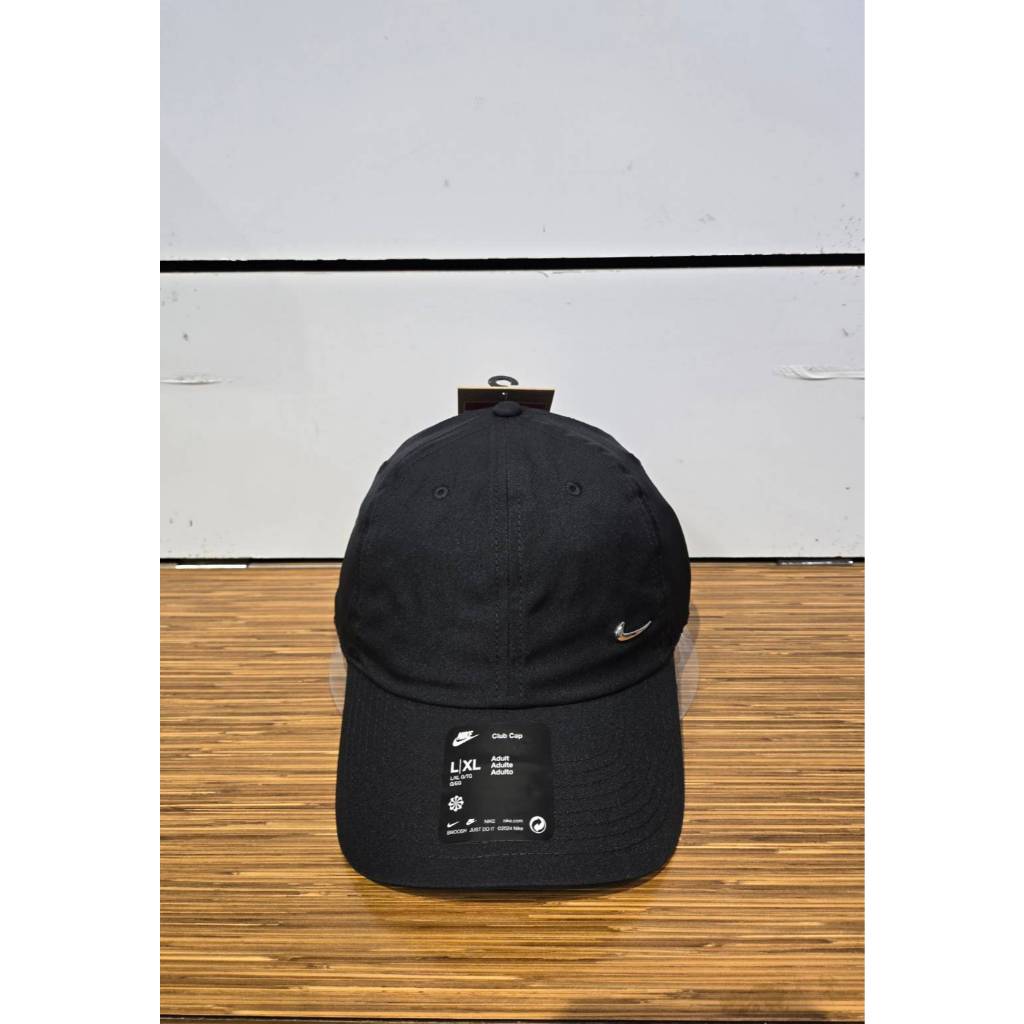 【清大億鴻】Nike Dri-FIT Club Metal Swoosh 黑色運動帽FB5372-010銀勾 | 蝦皮購物