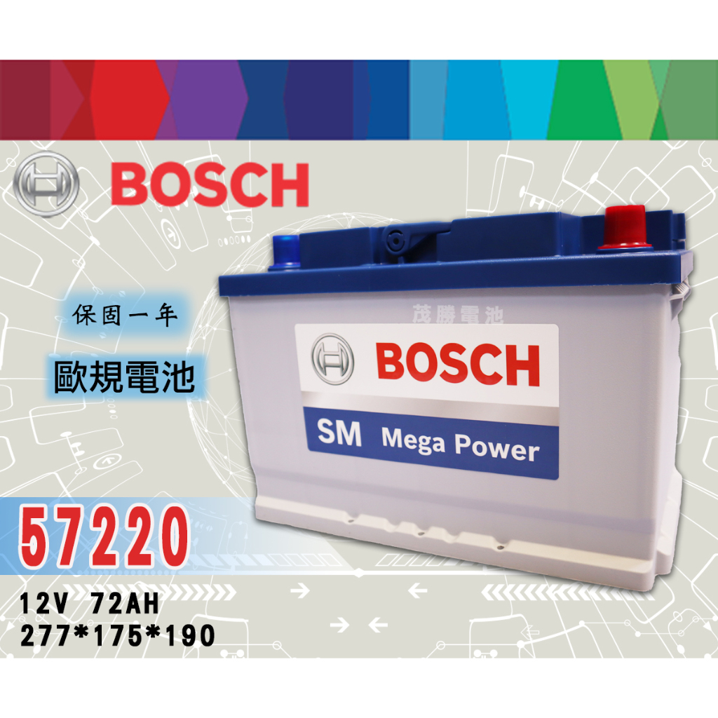 【茂勝電池】BOSCH 57220 博世 高身電池 進口 免加水 歐規電池 同LN3 | 蝦皮購物