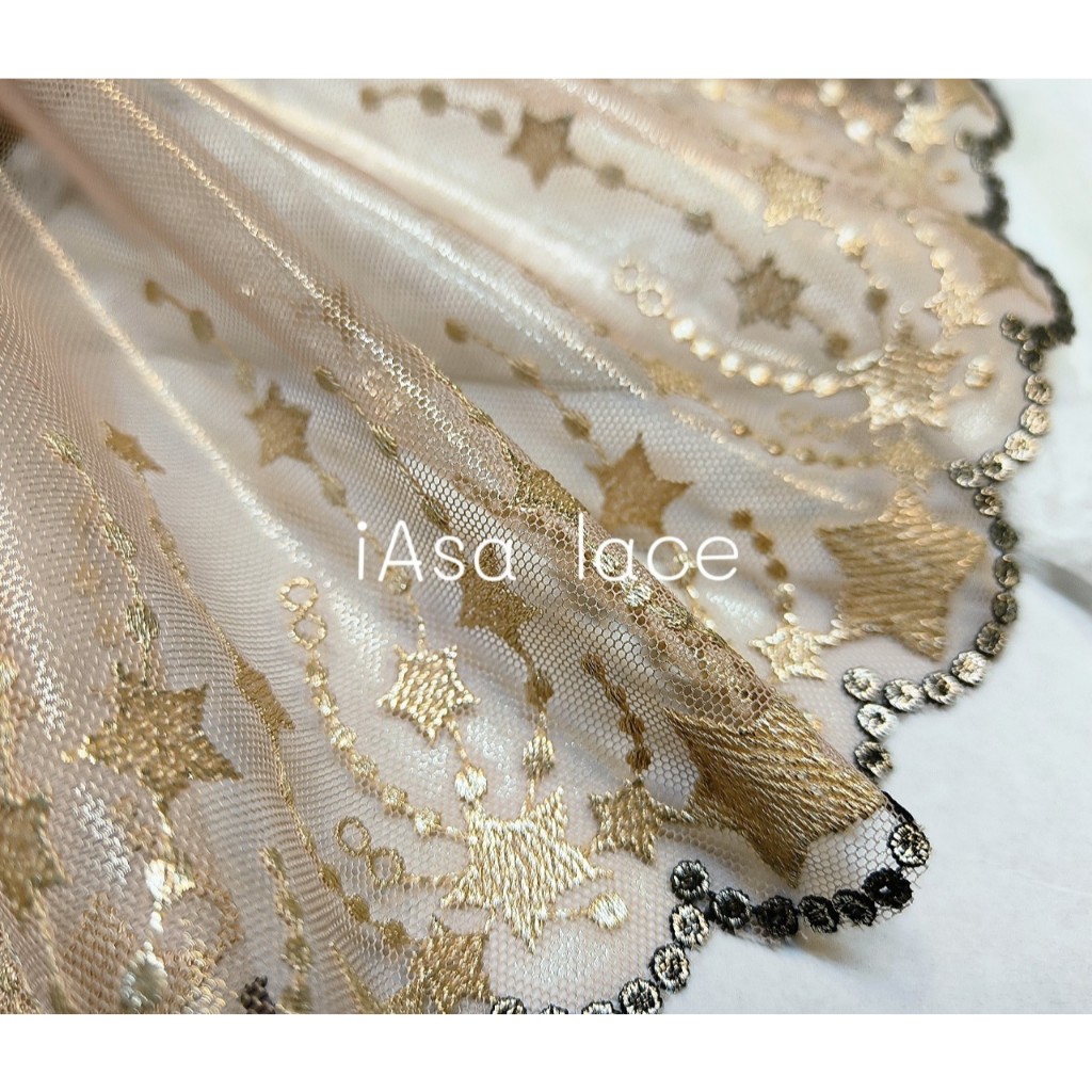 《iAsa愛莎の》手作材料 鐳射燙金 星星粉色軟網紗星星愛心蝴蝶結花朵刺繡蕾絲花邊輔料diy洛麗塔服裝家居輔料 | 蝦皮購物
