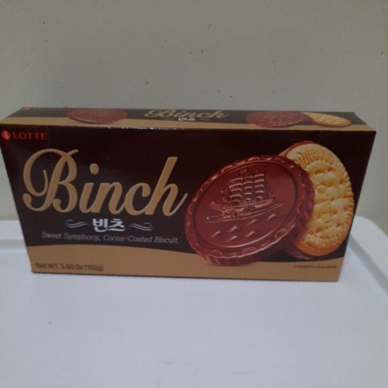 韓國樂天BINCH巧克力餅乾102g 2025/11/27(好老闆） | 蝦皮購物