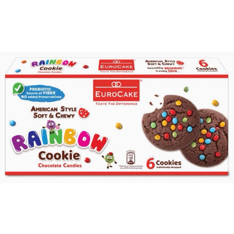 阿拉伯聯合大公國 EUROCAKE RAINBOW Cookie 繽紛可可片夾心巧克力餅乾 巧克力豆餅乾 | 蝦皮購物
