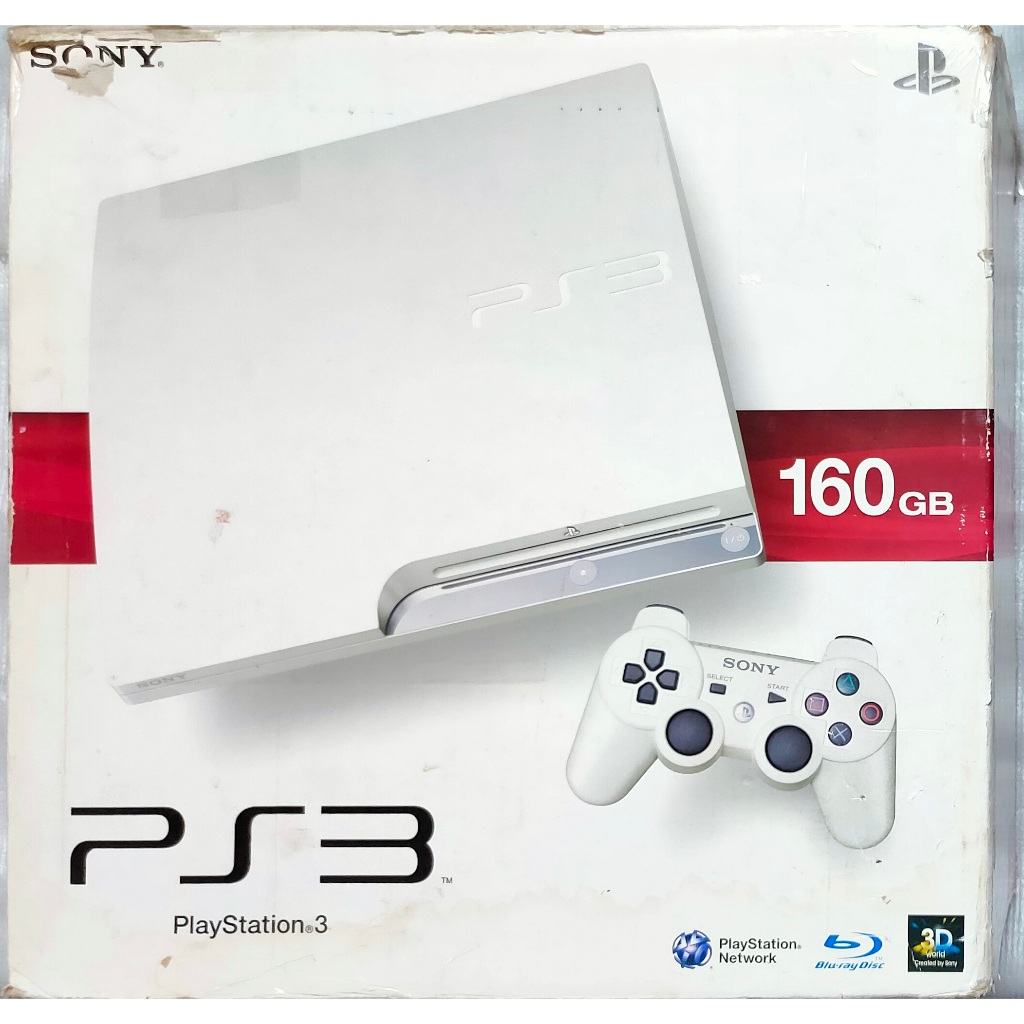 PS3 SLIM 2507A 160G 4.88 白色 8.5成新 附原廠紙箱 台灣公司貨 | 蝦皮購物