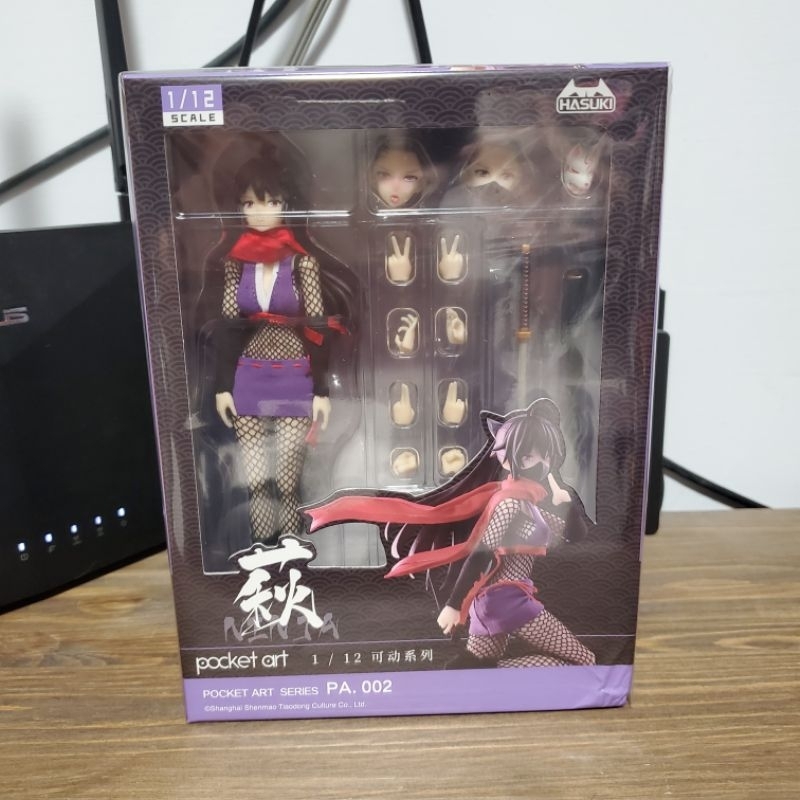 現貨 全新 附特典 神貓跳動 HASUKI POCKET ART 第二彈 PA002 女忍者 萩 1/12 可動人偶 | 蝦皮購物