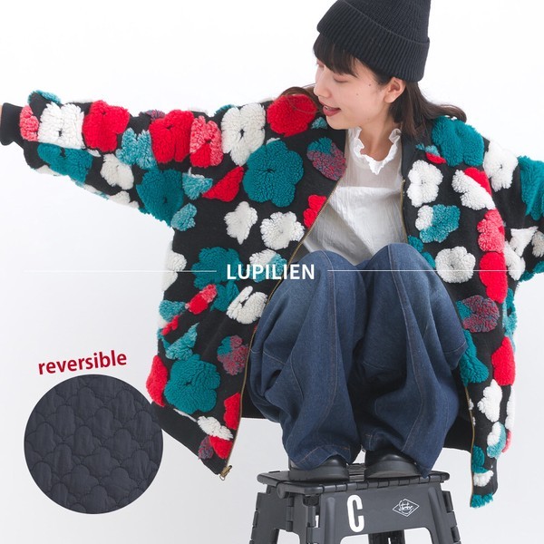 現貨【日本品牌 LUPILIEN】女生衣著 日本暢銷大受歡迎 外套 冬季外套 飛行外套 格菱紋 兩面穿 溫暖 輕量 | 蝦皮購物