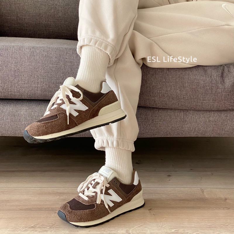 -ESL- 現貨 NEW BALANCE 574 深棕 咖啡 黑色 麂皮 復古 男女鞋 U574RBH U574RBI | 蝦皮購物