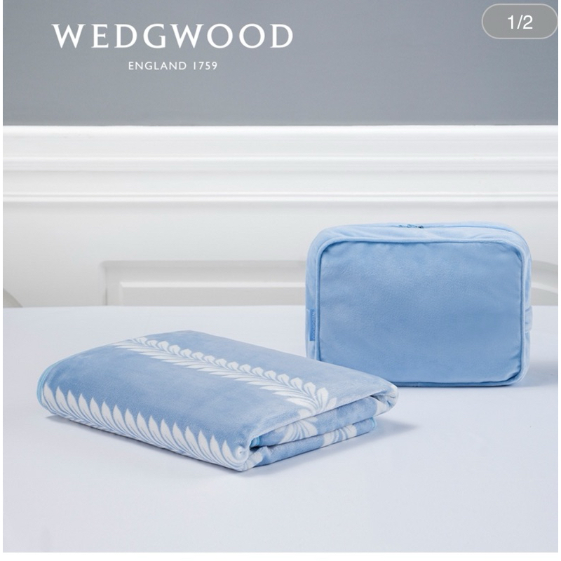 【全新未拆】WEDGWOOD 月桂冠葉超細纖維 單層印花毛毯 90x150cm | 蝦皮購物