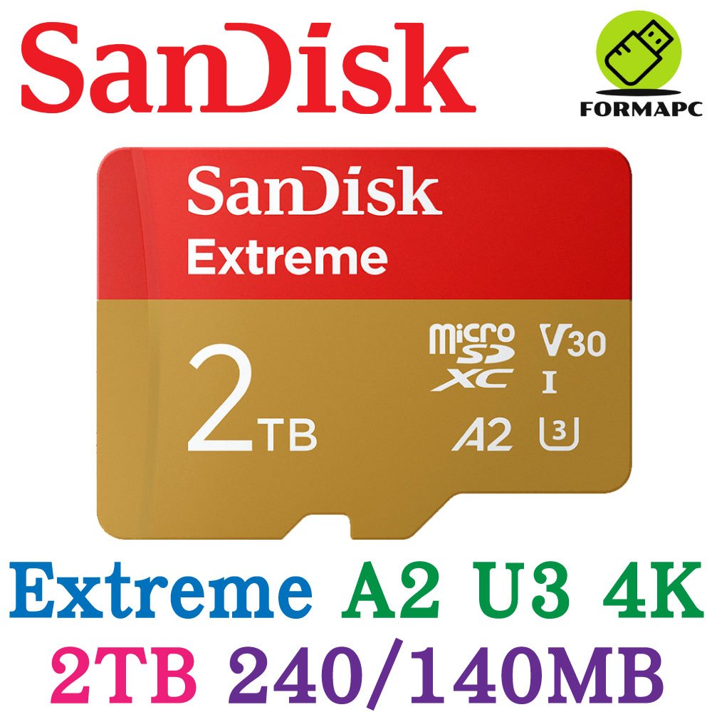 SanDisk Extreme MicroSDXC 2T 2TB A2 U3 TF 240MB 小卡 高速記憶卡 | 蝦皮購物