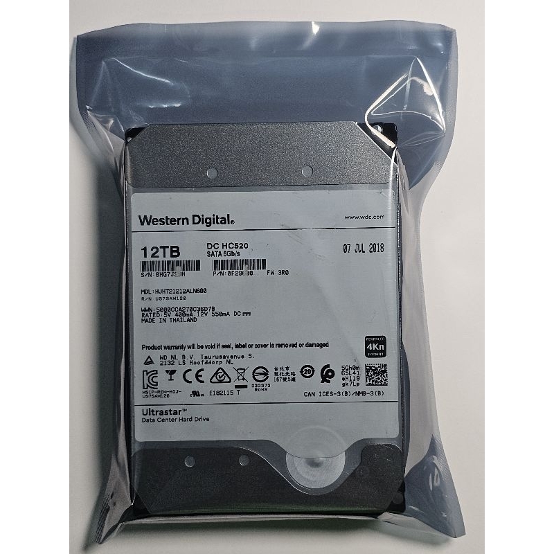 有警告 WD 12TB Ultrastar 企業級硬碟 (05=1) 3.5吋 | 蝦皮購物