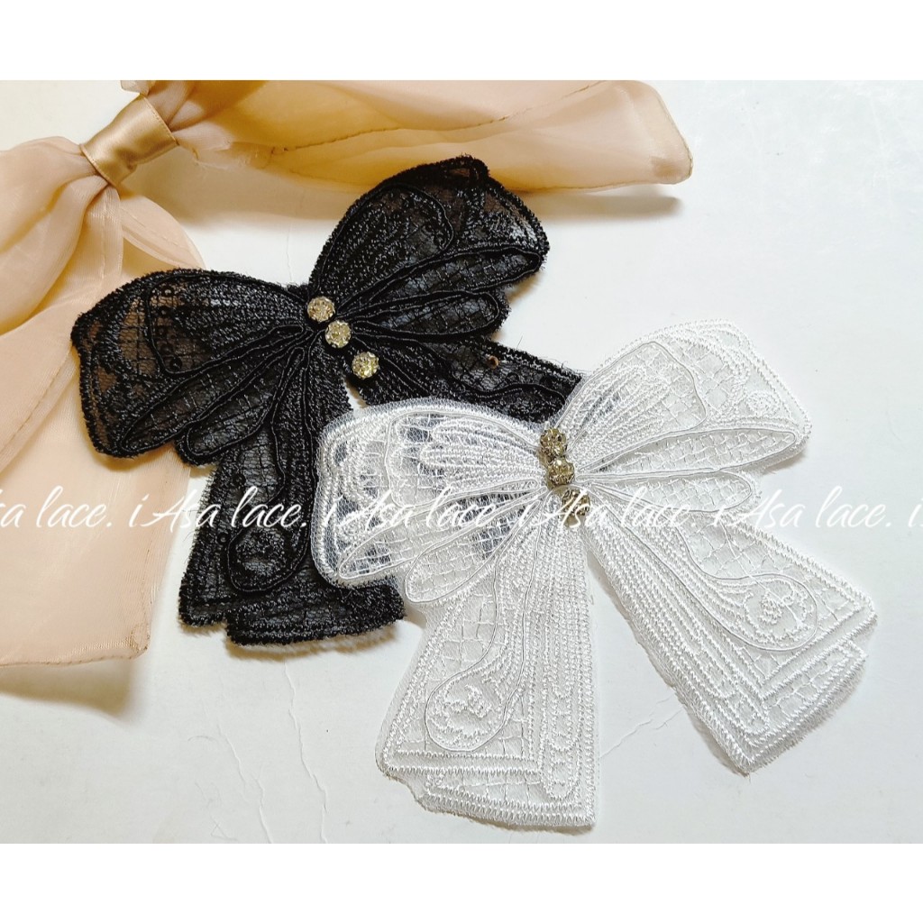 華麗與復古《iAsa愛莎の》手作材料 蕾絲爪鑽蝴蝶結布貼刺繡亮片蕾絲手工DIY裝飾服飾時尚輔料補丁貼 | 蝦皮購物