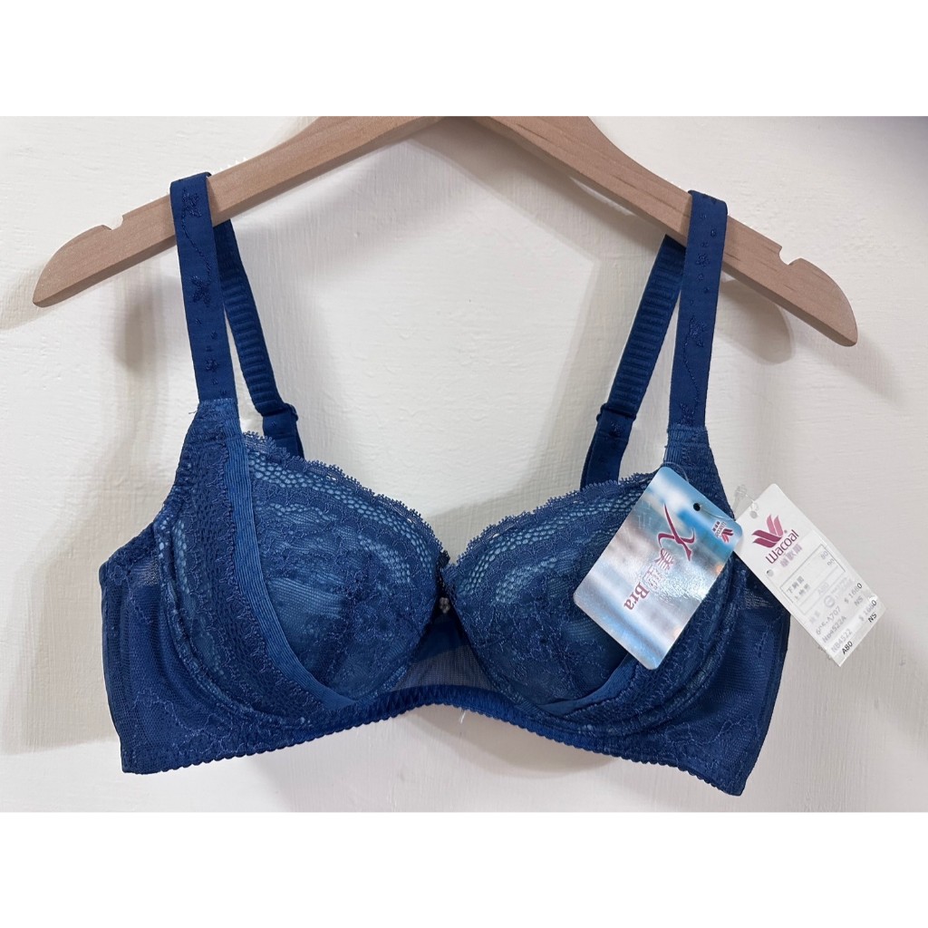 華歌爾X美型 bra 藍色內衣 A80 80A | 蝦皮購物