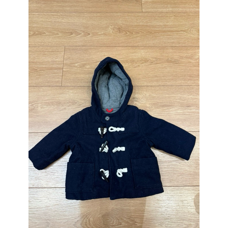 [二手]baby gap 6-12M 毛呢牛角外套 牛角扣 牛角釦 深藍 大衣 兒童 幼兒 嬰兒 | 蝦皮購物