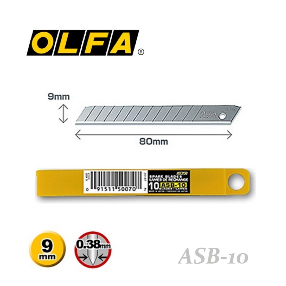 【K.J總務部】OLFA ASB-10 美工刀片 (小) (10片入/盒) 💥現貨💥 | 蝦皮購物