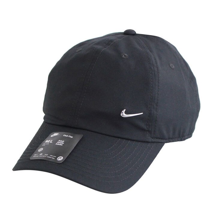 Nike Dri-FIT Club 金屬 Swoosh 軟帽 帽子 透氣 運動 透氣帽 運動帽 黑 FB5372 010 | 蝦皮購物
