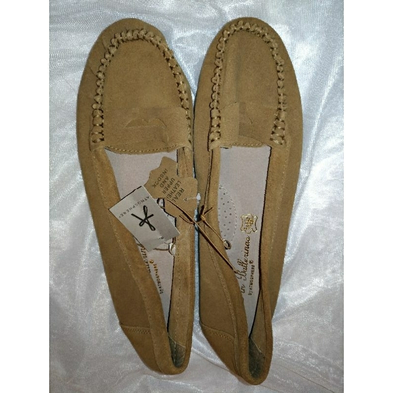 全新 現貨 真皮 麂皮 Primark Atmosphere 棕色平底鞋 便鞋 大尺碼 大腳丫 歐規40號 休閒 大地色 | 蝦皮購物