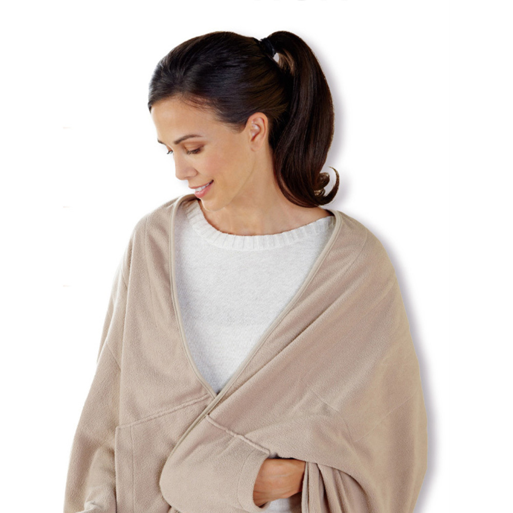 美國Sunbeam 柔毛披蓋式電熱毯(優雅駝) SHWL | 蝦皮購物