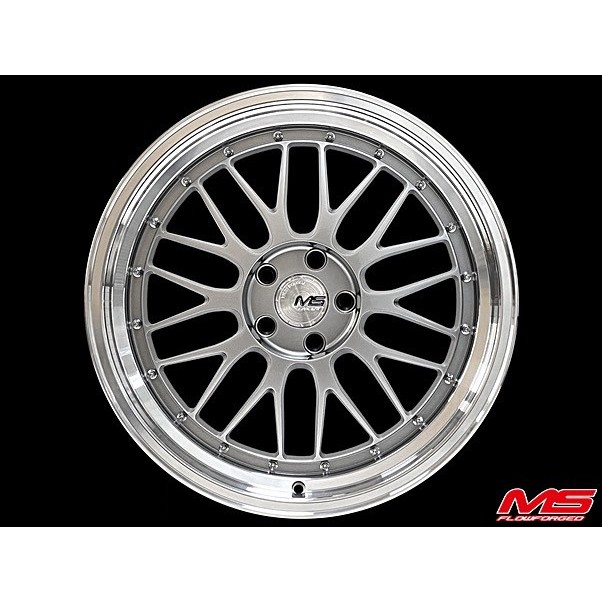 全新鋁圈 MS MS823 17吋旋鍛 4孔100 5孔114.3 5孔100 5孔112 鈦銀拋光邊唇 類LM LM2 | 蝦皮購物
