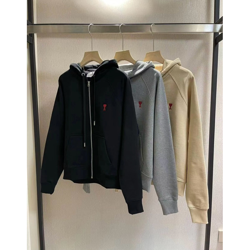 AMI PARIS 24ss 新品重磅棉小愛心連帽外套 長袖 | 蝦皮購物