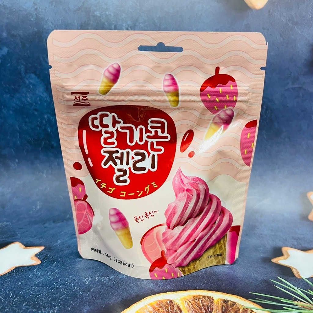 韓國 SEOJU 草莓冰淇淋造型風味軟糖 45g 冰淇淋軟糖 草莓軟糖 | 蝦皮購物