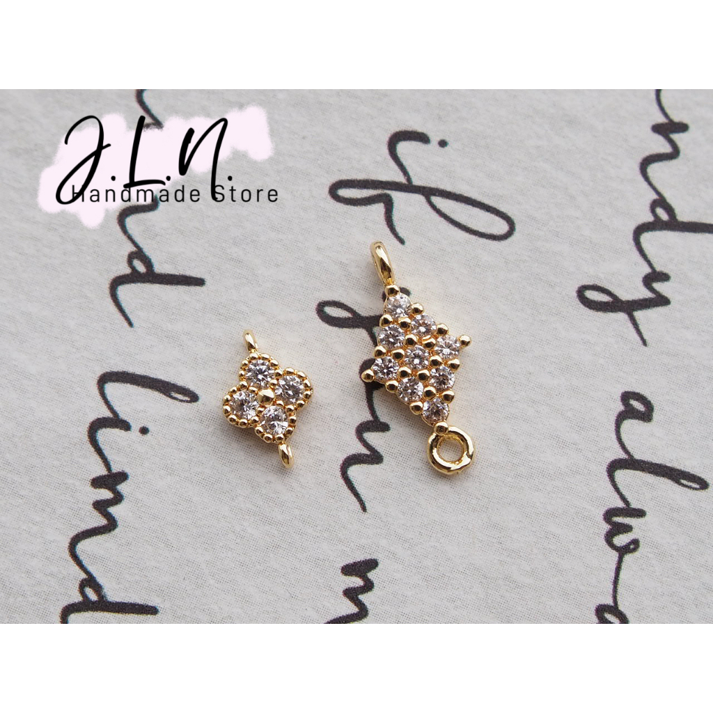 J.L.N.銅鍍14K金 鑲人造鋯石雙圈吊墜一個 | 蝦皮購物