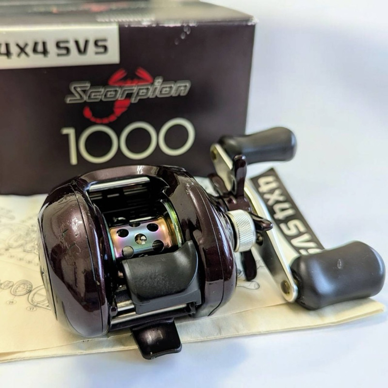 （日本製）二手Shimano scorpion 1000 紅蠍 小烏龜捲線器 岸拋 路亞 溪釣 | 蝦皮購物